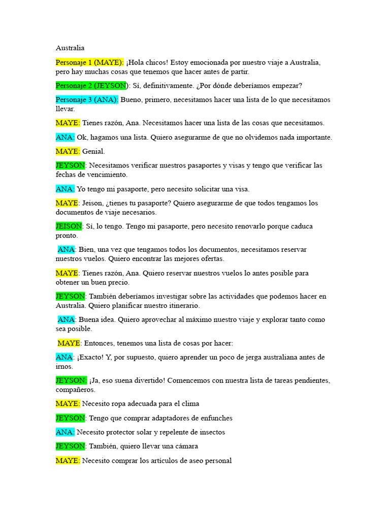 Australia Role Play | PDF