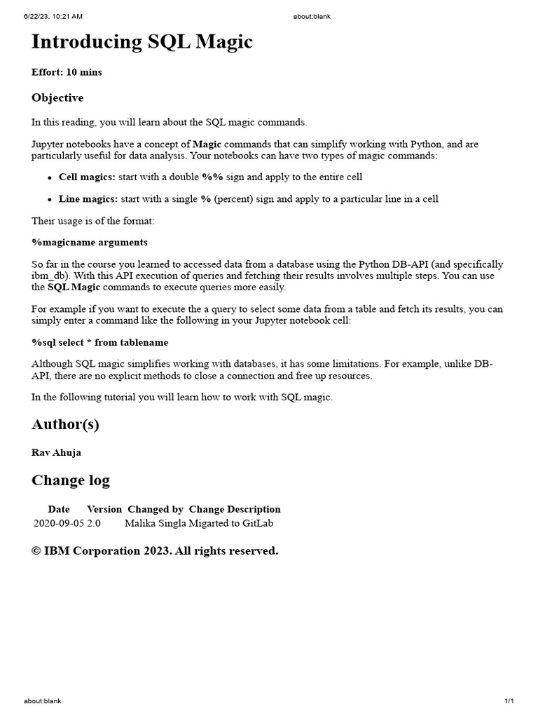 Introducing SQL Magic | PDF