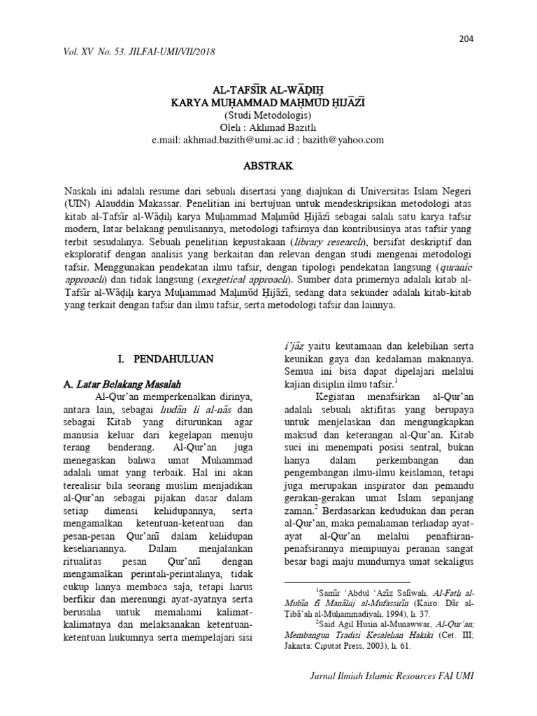 AL TAFSIR AL WADIH Akhmad Basith | PDF