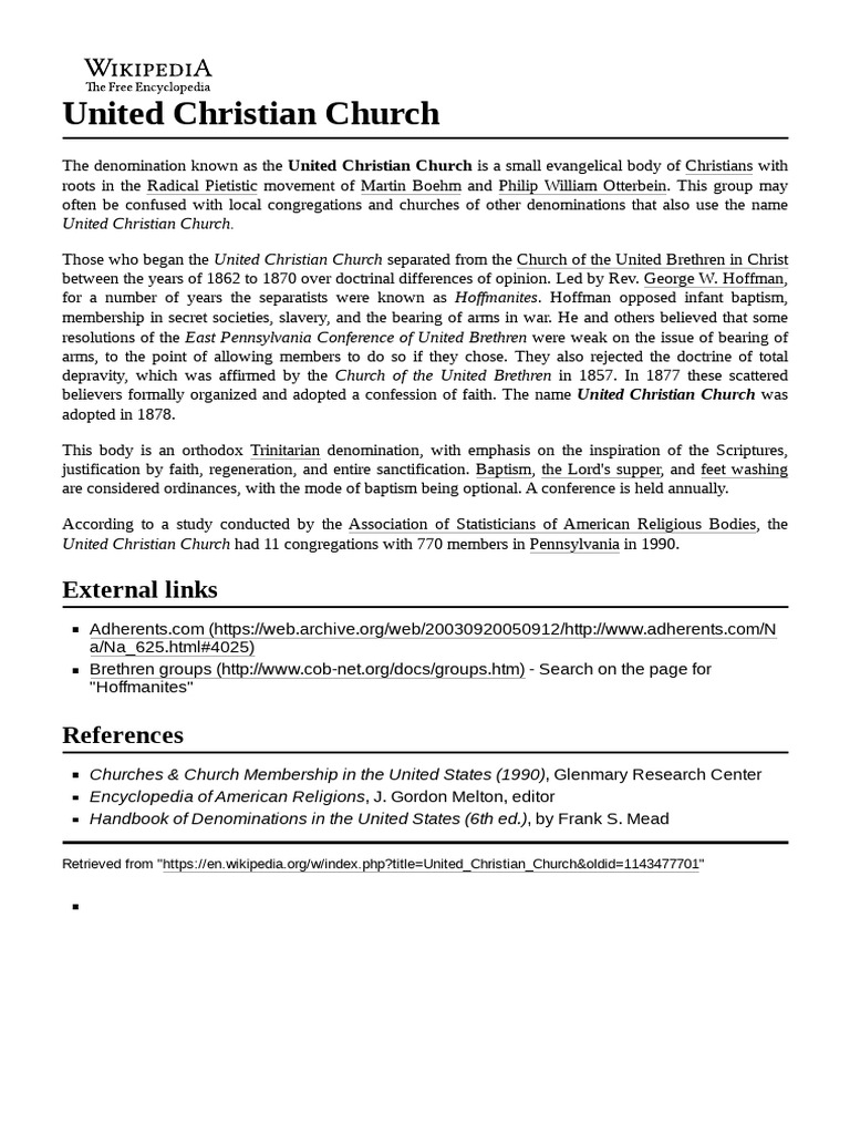 United Christian Church | PDF