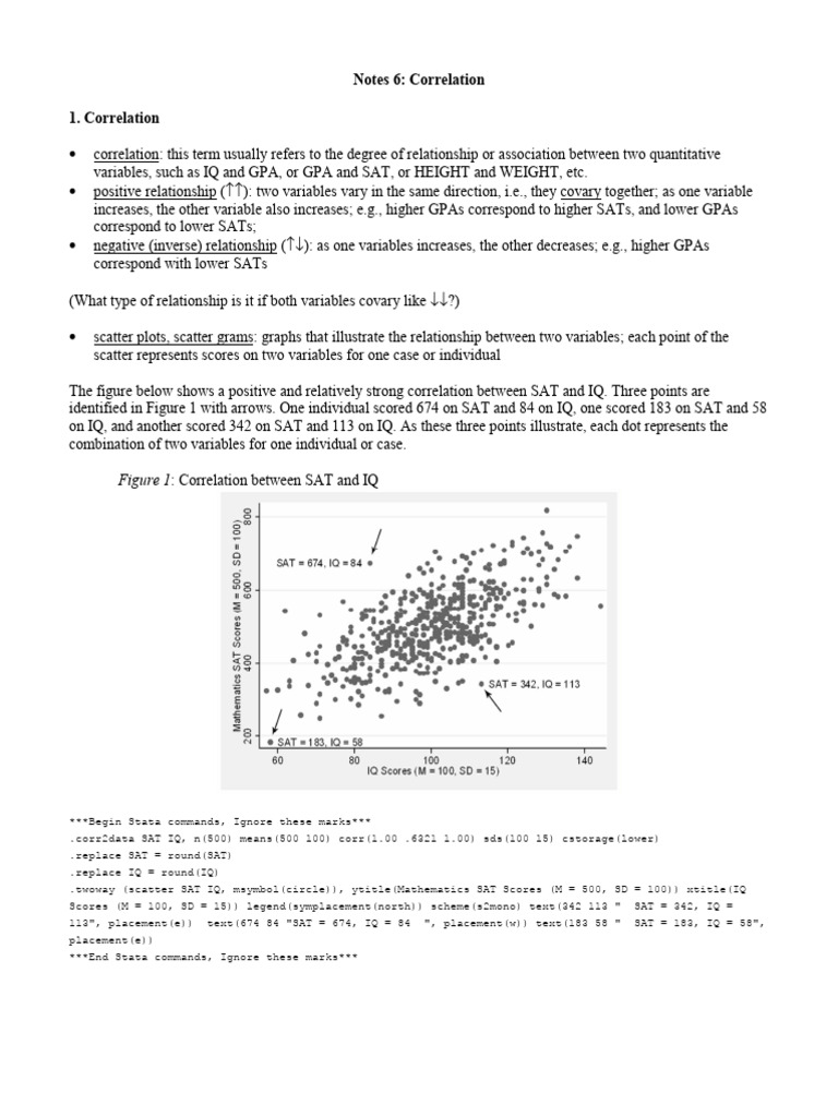 Edur 8131 Notes 6 Correlation | PDF | Sat | Scatter Plot