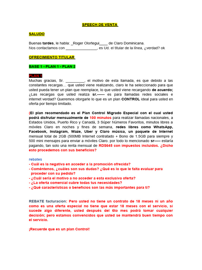 Speech de Venta | PDF | Internet | Facebook