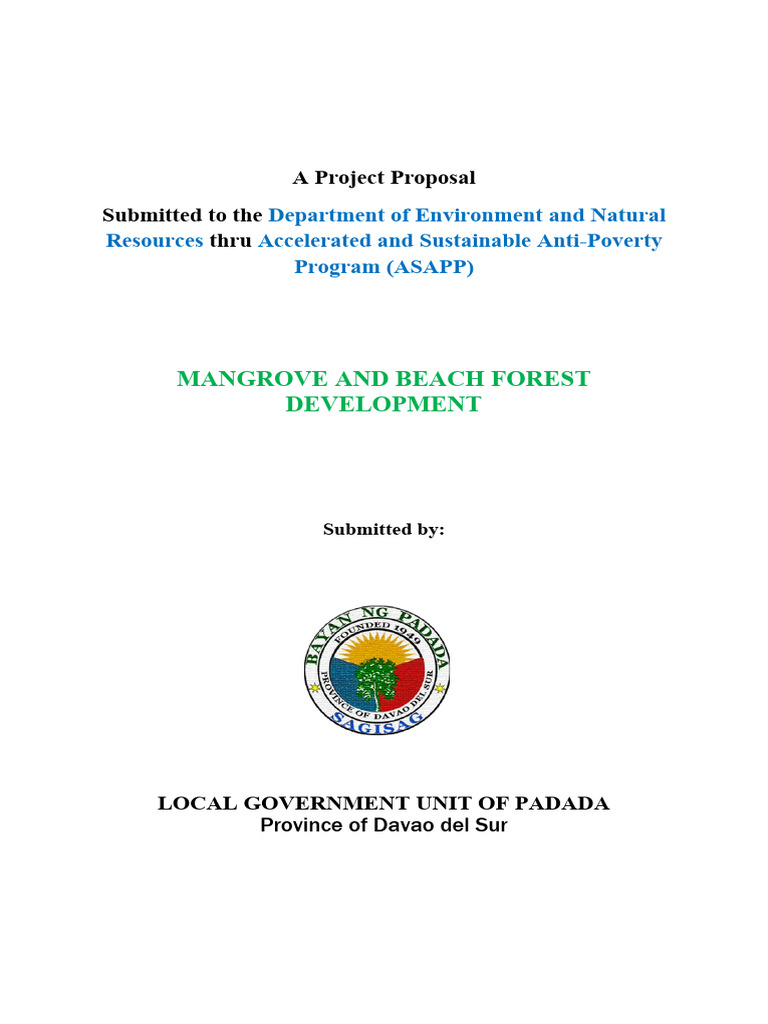 PROJECT PROPOSAL - MANGROVE and BEACH FOREST DEVELOPMENT | PDF ...