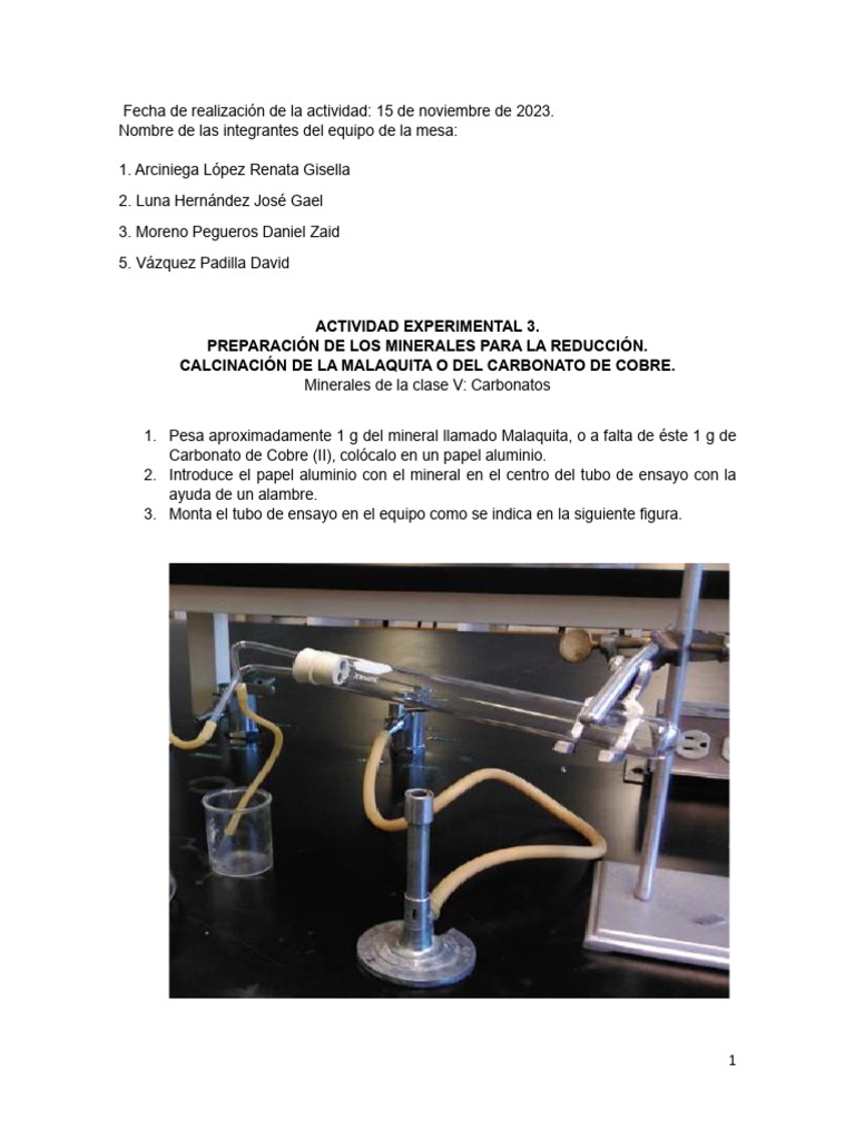 Practica 3 A 6 Química. | PDF | Cobre | Carbonato