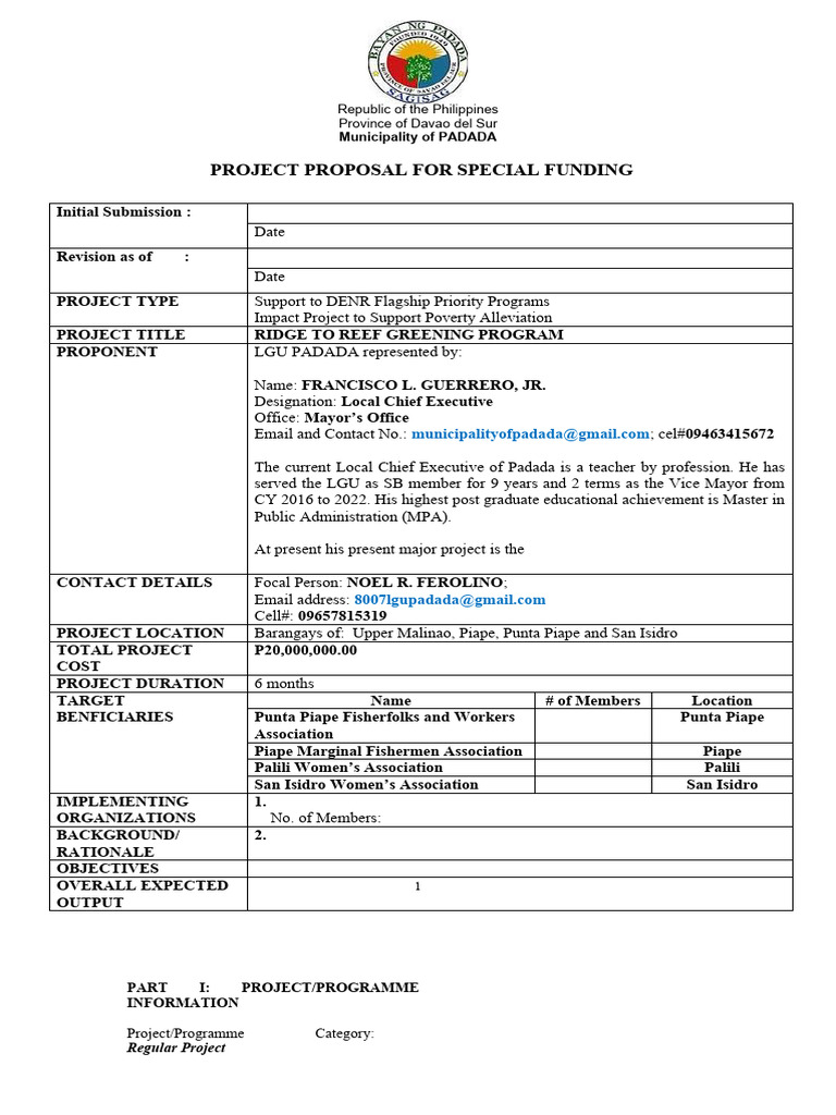 Project Proposal Environmental Protection Program Denr Pdf Climate