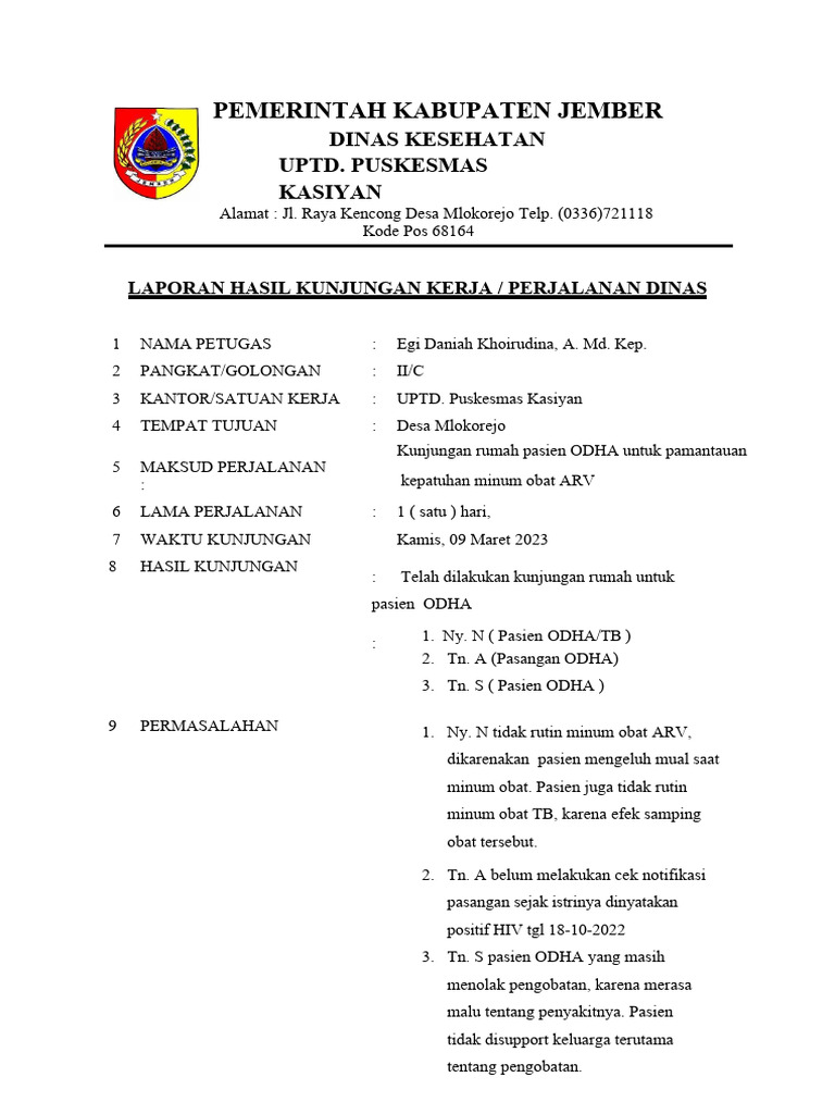 LHK Kunjungan Odha Okt | PDF