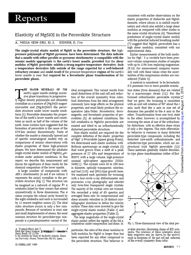 MgSiO3 Structure | PDF | Young's Modulus | Elasticity (Physics)
