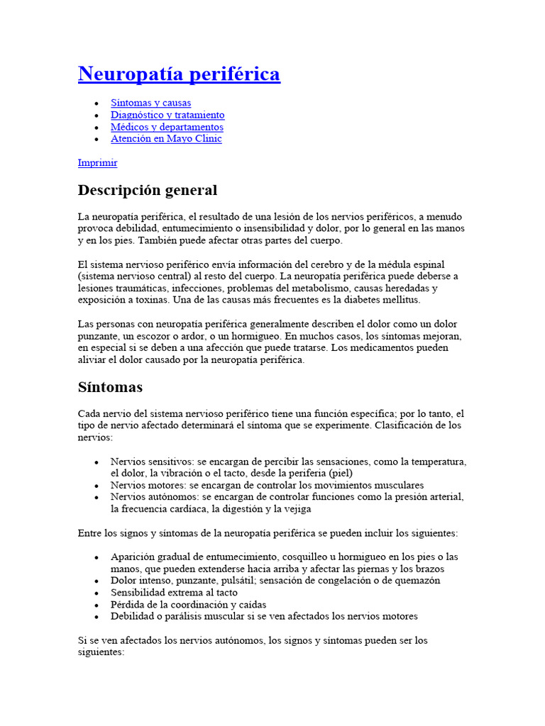 Neurop. Perif | PDF | Cáncer | Diabetes