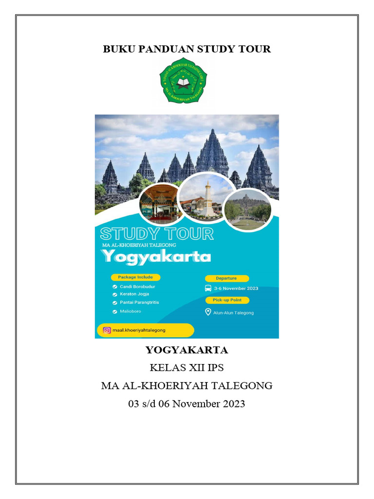 Panduan Study Tour Yogyakarta Kelas XII | PDF