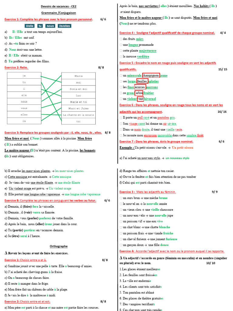 Correction Des Devoirs de Vacances Mod | PDF