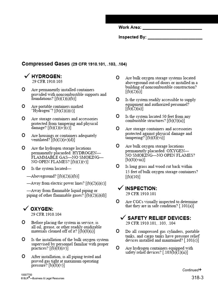 Compressed Gases Checklist | PDF | Manufactured Goods | Transparent ...