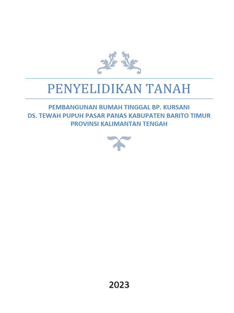 Laporan Penyelidikan Tanah Rumah Tinggal Bp. Kursani Pasar Panas | PDF