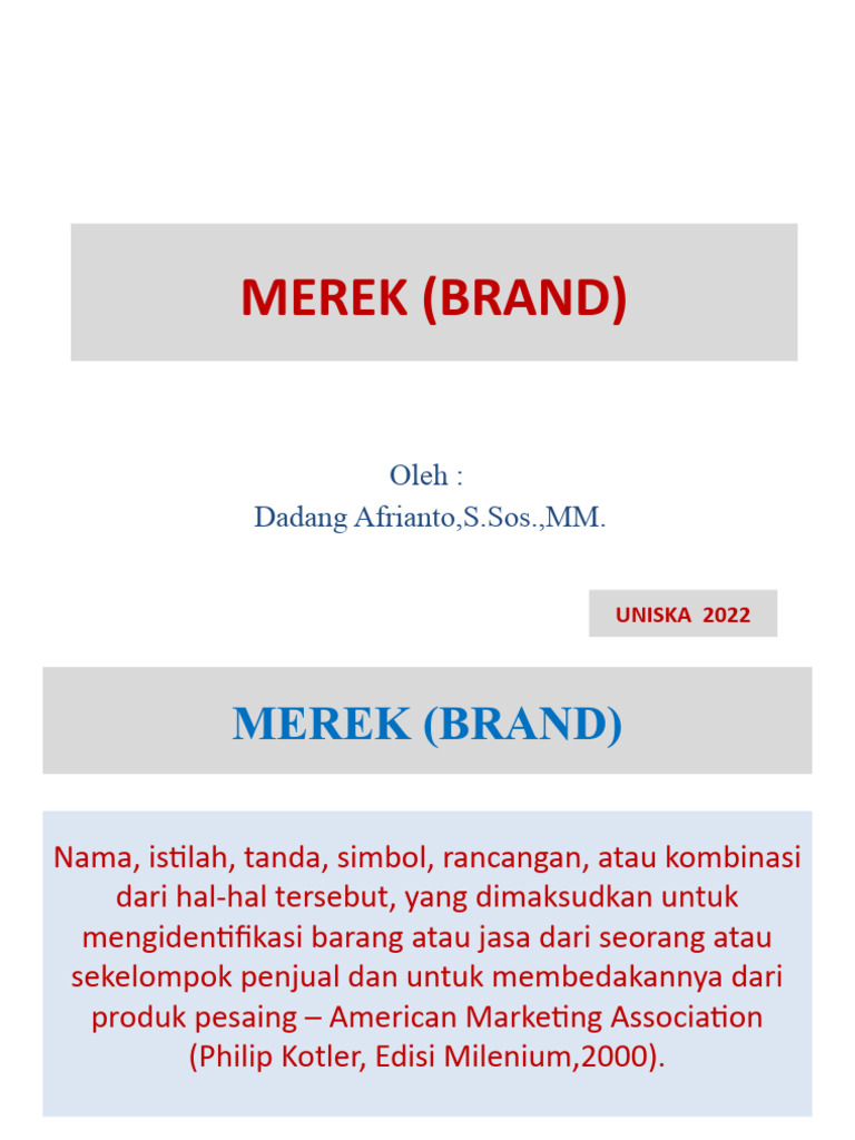 Konsep dan Ekuitas Merek Brand | PDF