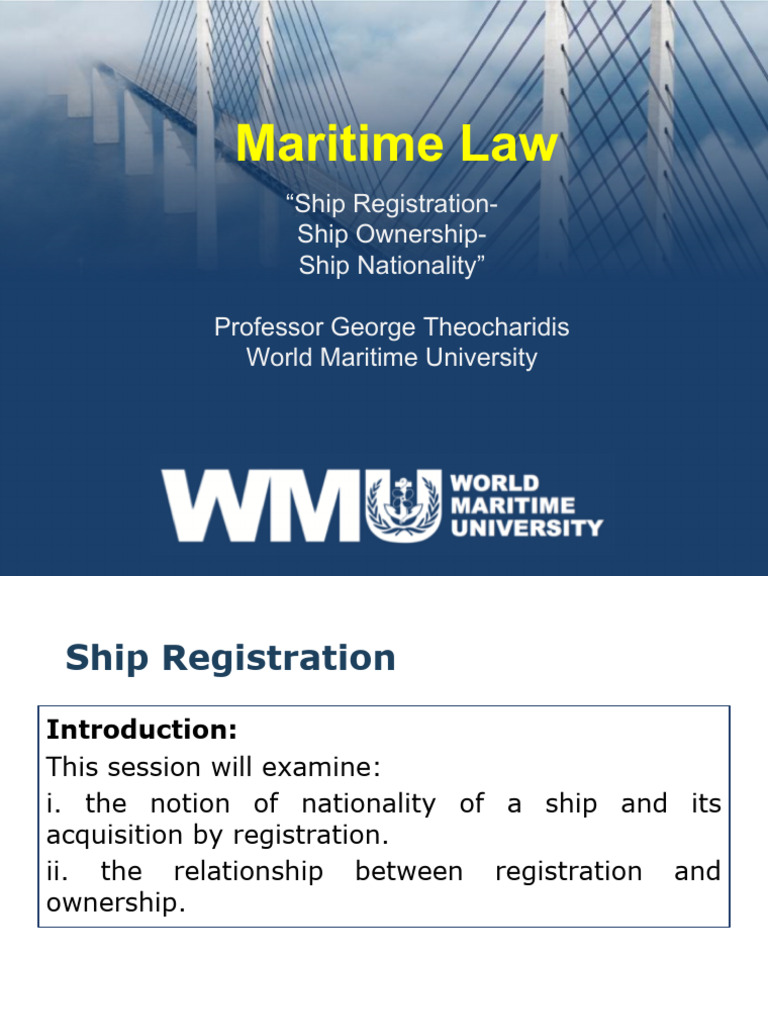 Maritime Law - WMU139 Ship Registration | PDF | Business | Law