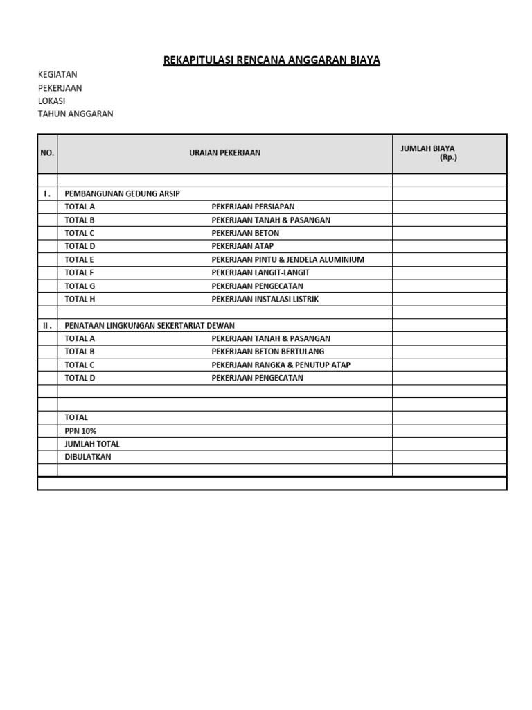 Contoh Rab Gedung | PDF