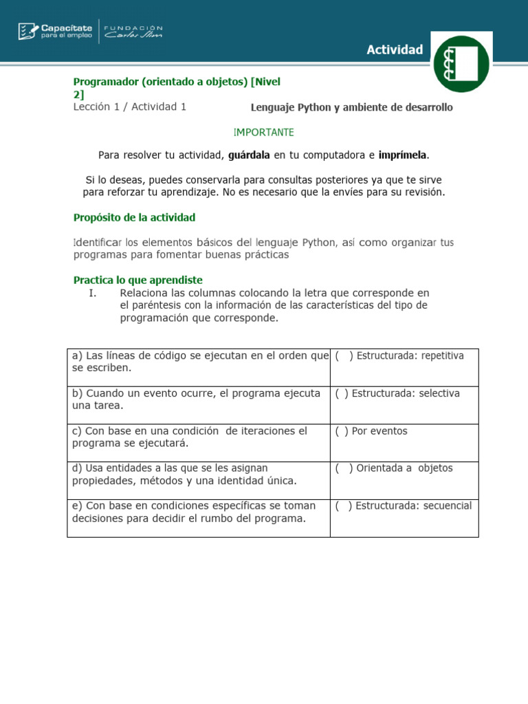Lenguaje Python y Ambiente de Desarrollo | PDF | Python (lenguaje de programación) | Programa de ...