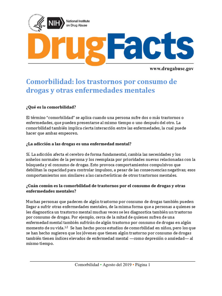 Drugfacts Comorbidity SP | PDF | La dependencia de sustancias | Trastorno mental