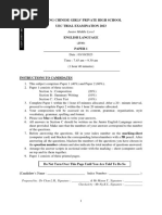 UEC English Exam Sample Paper | PDF | Mental Health | Well Being