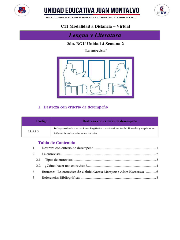 Guía Lengua y Literatura - 2do BGU - U4 - S2 | PDF | Gabriel García Márquez | Película muda