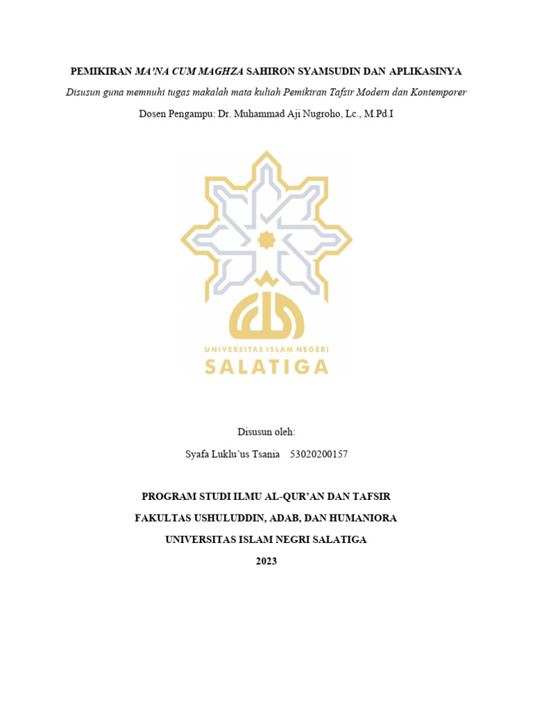 Pemikiran Sahiron Syamsudin | PDF