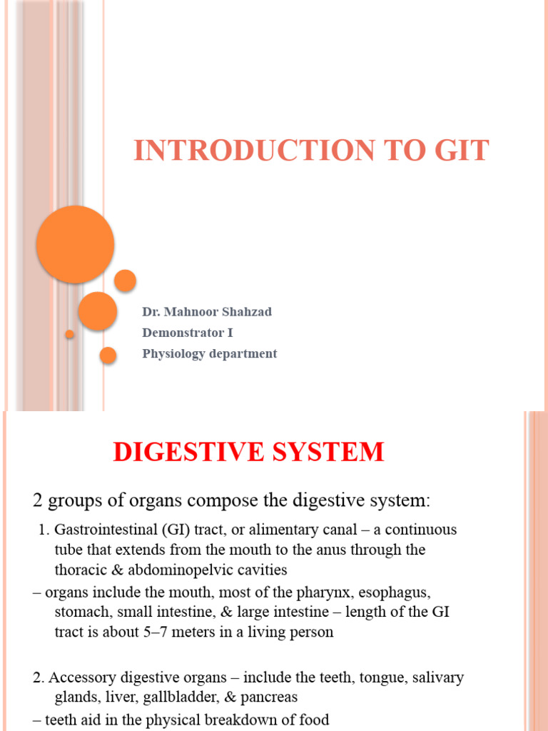 Intro To GIT (New | PDF | Gastrointestinal Tract | Human Digestive System