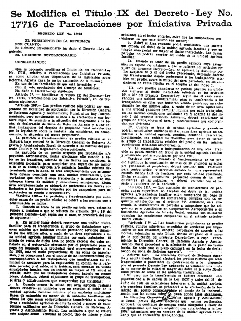 Ley 18003 Modificación de La Ley 17716 1969 | PDF