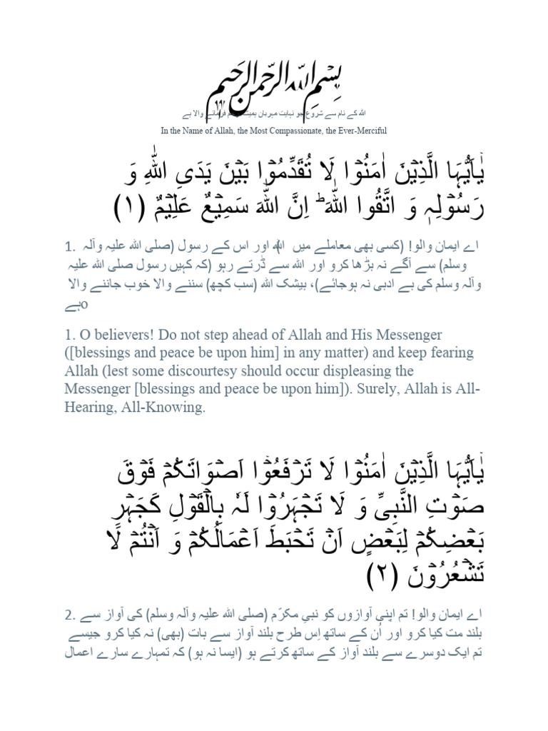 Sura Al Hujurat | PDF