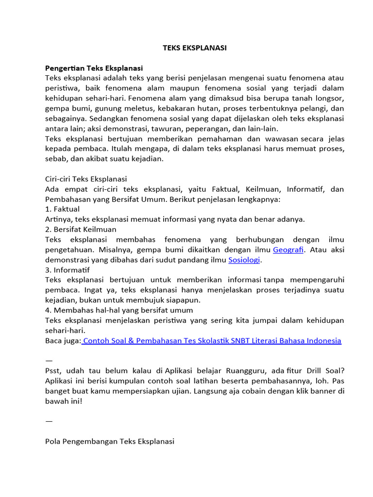 Teks Eksplanasi | PDF