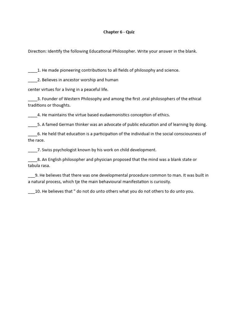 Chapter 6 Quiz | PDF