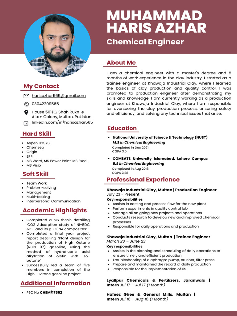 M Haris CV | PDF | Physical Sciences | Cognition