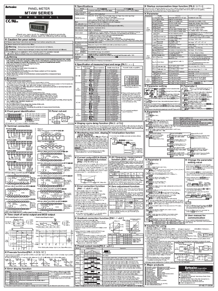 Autonics MT4W Manual | PDF