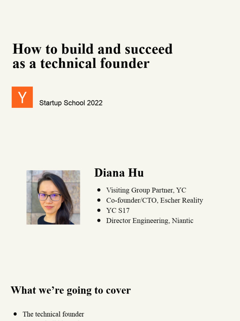 How To Build and Succeed As A Technical Founder - Public | PDF ...