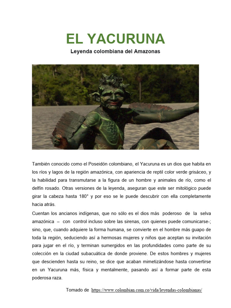 Leyenda del Yacuruna en la Amazonía | PDF