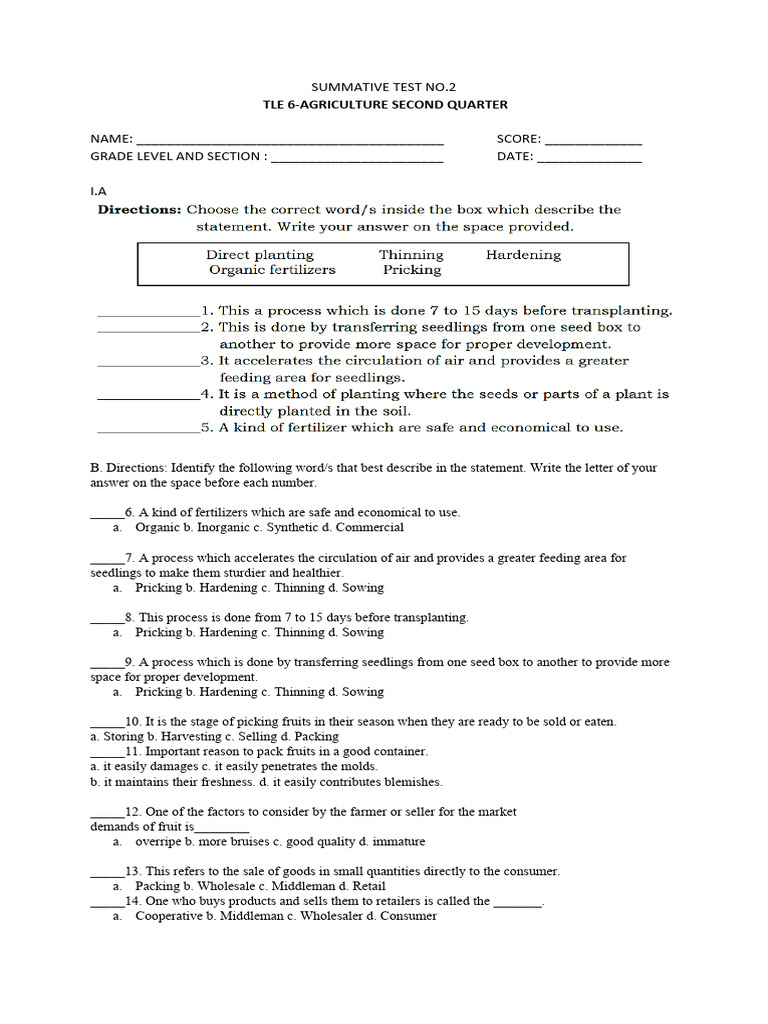 ST 2 - Tle-Agri | PDF ST 2 - Tle-Agri | PDF
