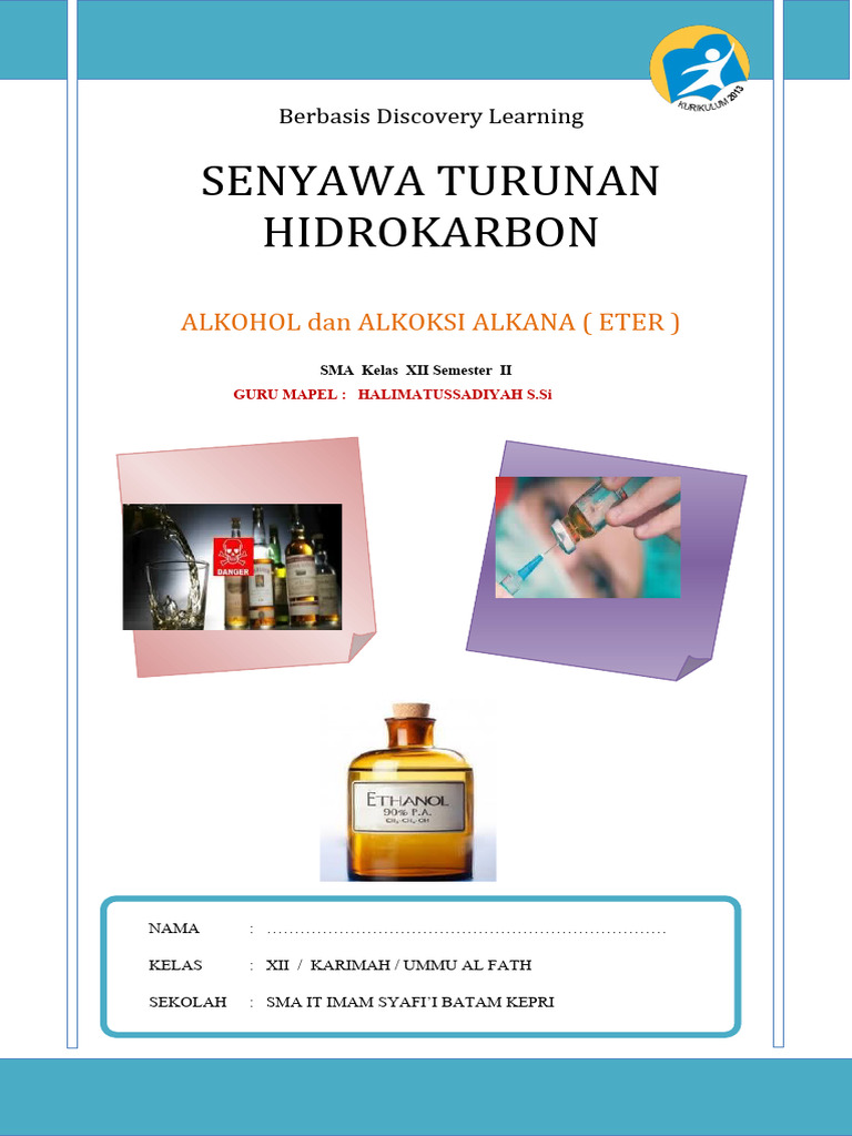 LKPD ALKOHOL Dan ALKOKSI ALKANA (ETER) (Cover) | PDF
