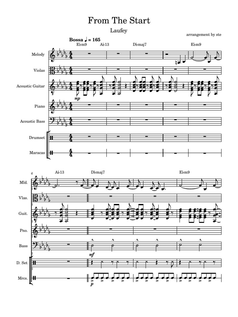 From The Start - Laufey Full Arrangement | PDF | Musical Instruments ...