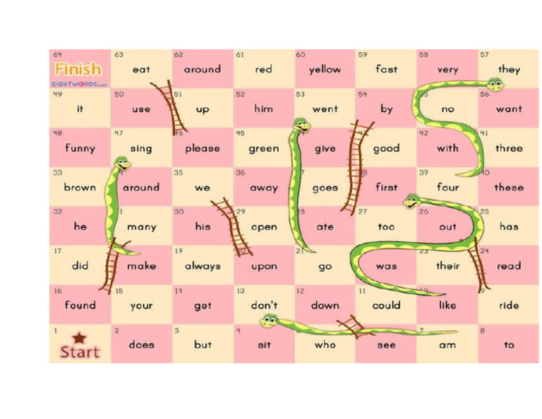 Sight Words - Snake and Ladder | PDF