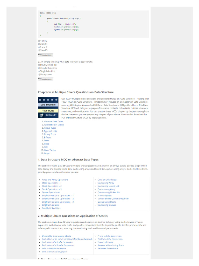 Sanfoundry 1000 Data Structure Questions Answers 2023 11 26 23 - 39 - 07 | PDF