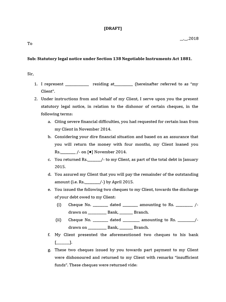 Basic 138 Notice | Download Free PDF | Cheque | Banks