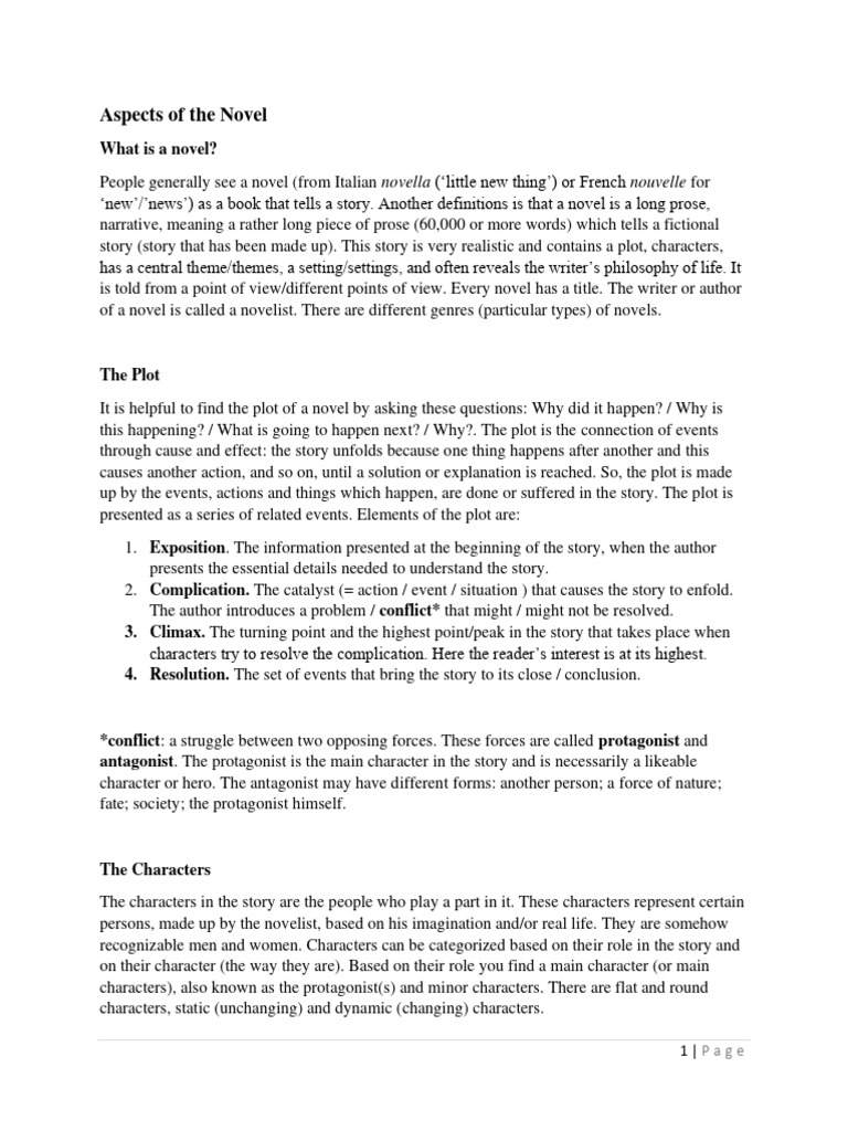 Aspects of The Novel | PDF | Narration | Novels