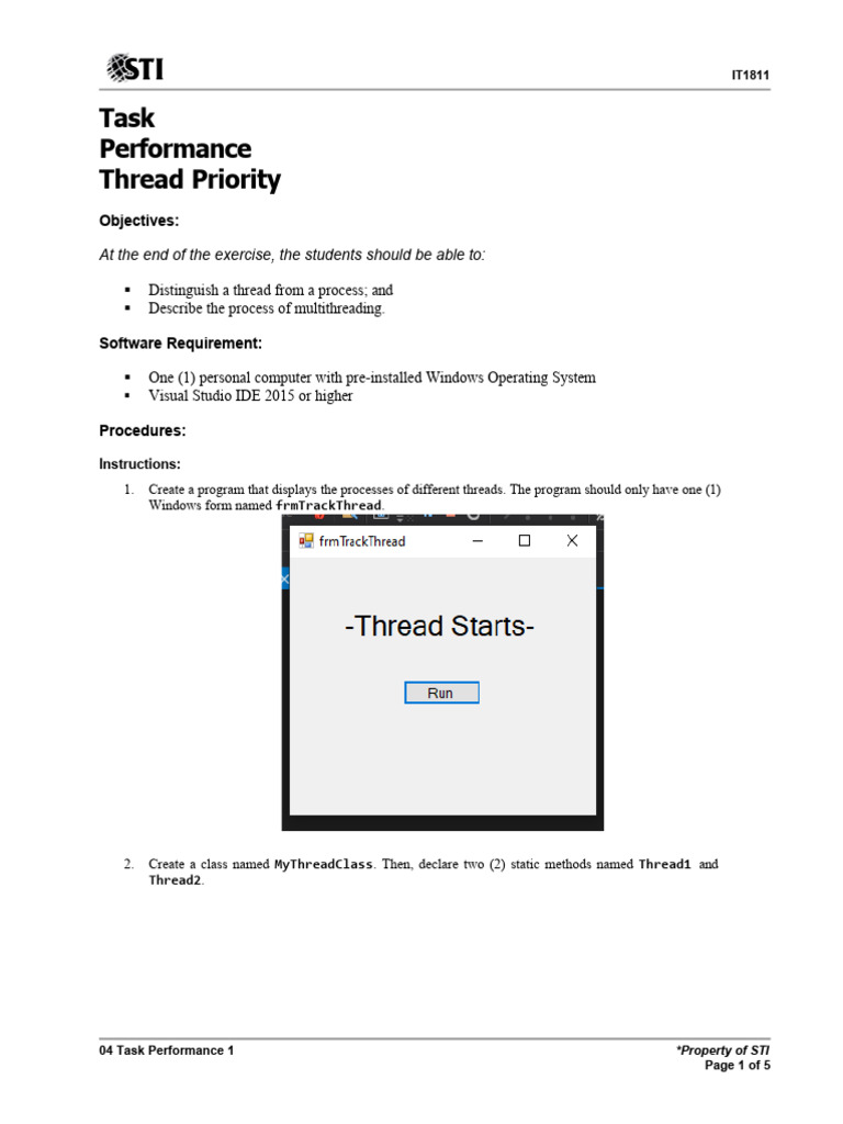 04 Task Performance 1 | PDF | Thread (Computing) | Process (Computing)