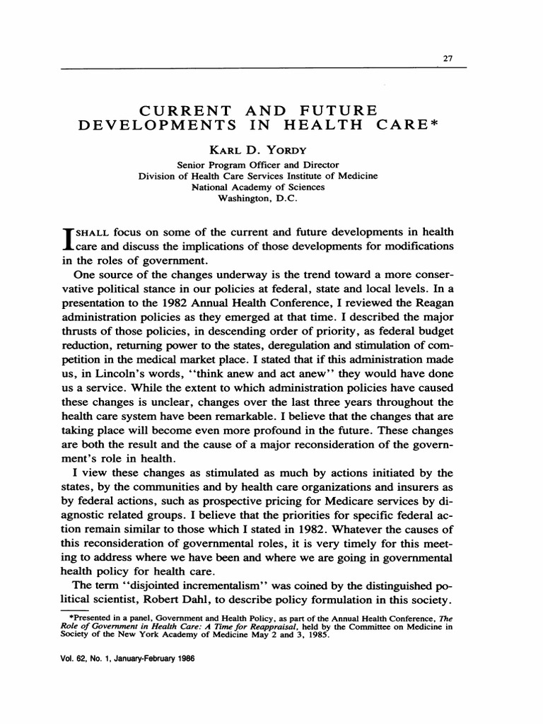 Current and Future Devt. in Healthcare | PDF | Insurance | Health Care