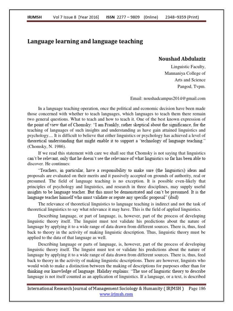 Language Learning and Language Teaching | PDF | Language Acquisition | Theory