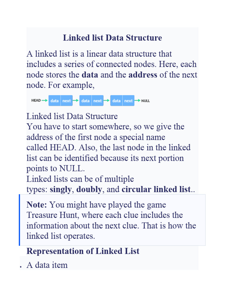 Linked List Data Structure Pdf Pointer Computer Programming 8499