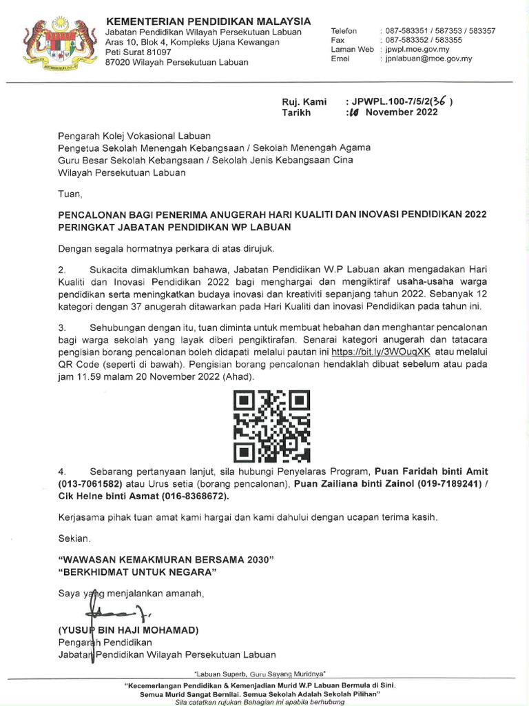 Surat Pencalonan Anugerah HKIP 2022 | PDF