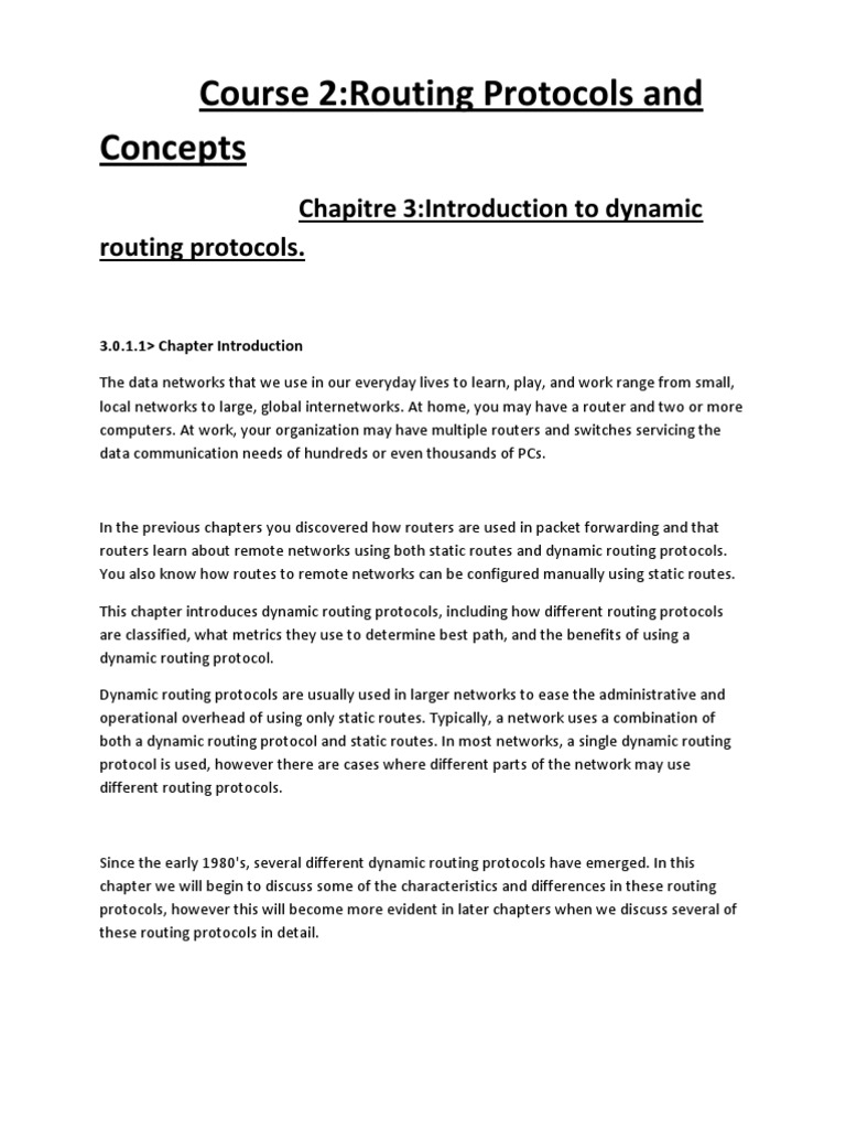 Course 2:routing Protocols and Concepts | PDF | Routing | Router (Computing)