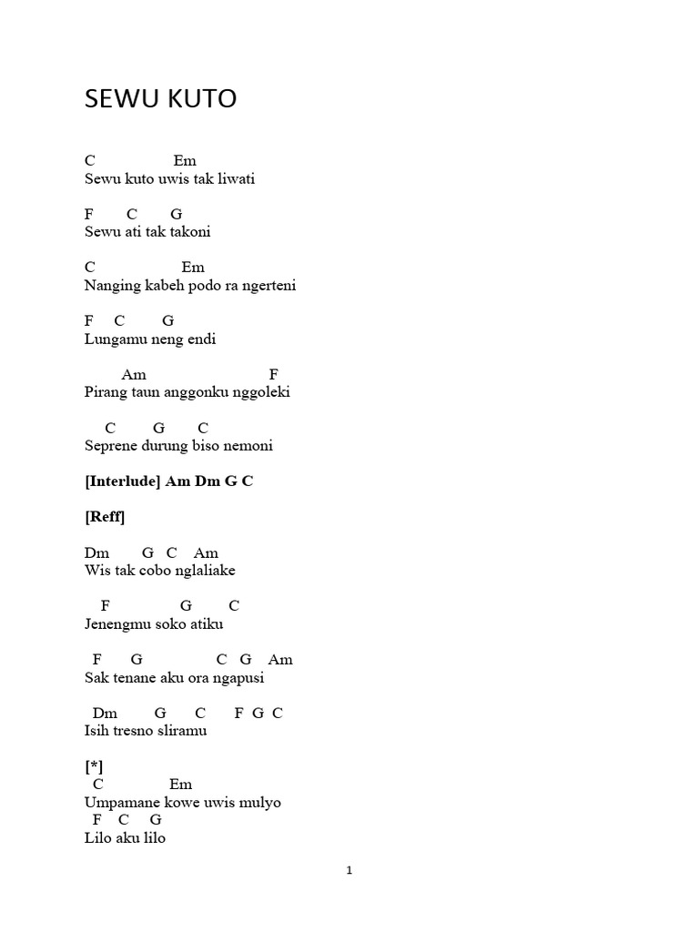 Sewu Kutho Chord | PDF