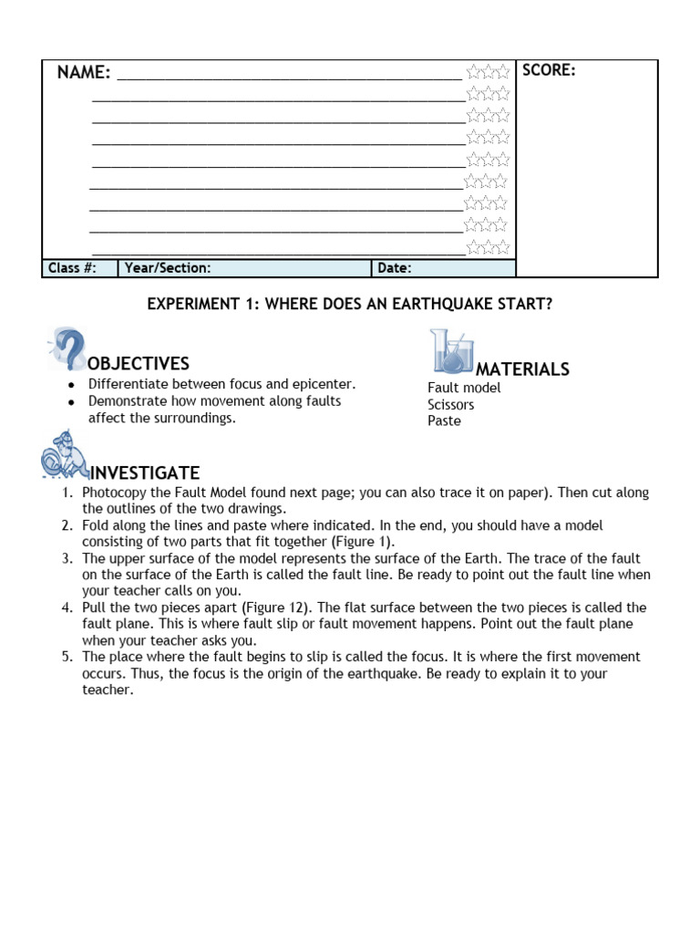 Science 8 2nd Experiment 1 Where Does An Earthquke Start | Download ...