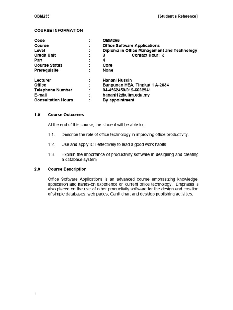 Syllabus Obm255 Student References | PDF | Career & Growth | Art