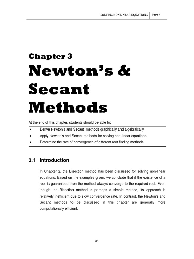 Newton's Method for Nonlinear Equations | PDF | Tangent | Numerical Analysis